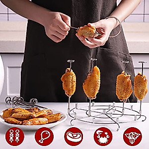 Skewer Stand, For Instant Pot 8 Qt Air Fryer Accessories, Stainless Steel Skewers Rack Holder Compatible with 8 Quart Pressure Cookers and for Ninja Foodi 8 Quart, Kabob Grill Instapot Accessory