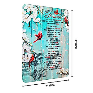 Super durable Vintage Tin Sign Cardinals As I Sit in Heaven and Watch You Everyday -Home Wall Decoration Patio Garage Bar Decoration Sign12 X 8 Inches