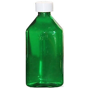 BioRx Laboratories Pharmacy Oval Bottle Green 8 oz with CR Caps Included (QTY. 6) - Prescription Pharmacy Bottle, Pharmacy Container, Prescription Plastic Container by Sponix