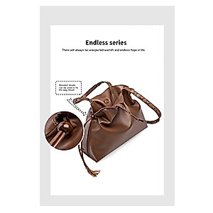 iFeiCho 2023 New Leather Material Women's Fashion Commuter Shoulder Tote Bag, Black, Brown, Coffee (Brown)