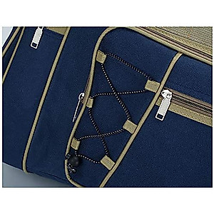 Travel Duffle Bags for Men Weekender Over Night Carry On Bag Lightweight Extra Large Oxford Duffel Gym Sturdy Luggage Water-proof for Men & Women 26" (Blue Gold)