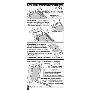MCS Framatic Fineline Aluminum Frame, Black, 16 x 20 in matted to 11 x 14 in, Single