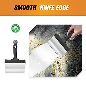 Heavy Duty Grill Scraper Stainless Steel Griddle Scraper with 5" Handle,Sturdy Food Scraper Tool Kitchen for Blackstone Grill Accessories,Outdoor Barbecue Turners Tools