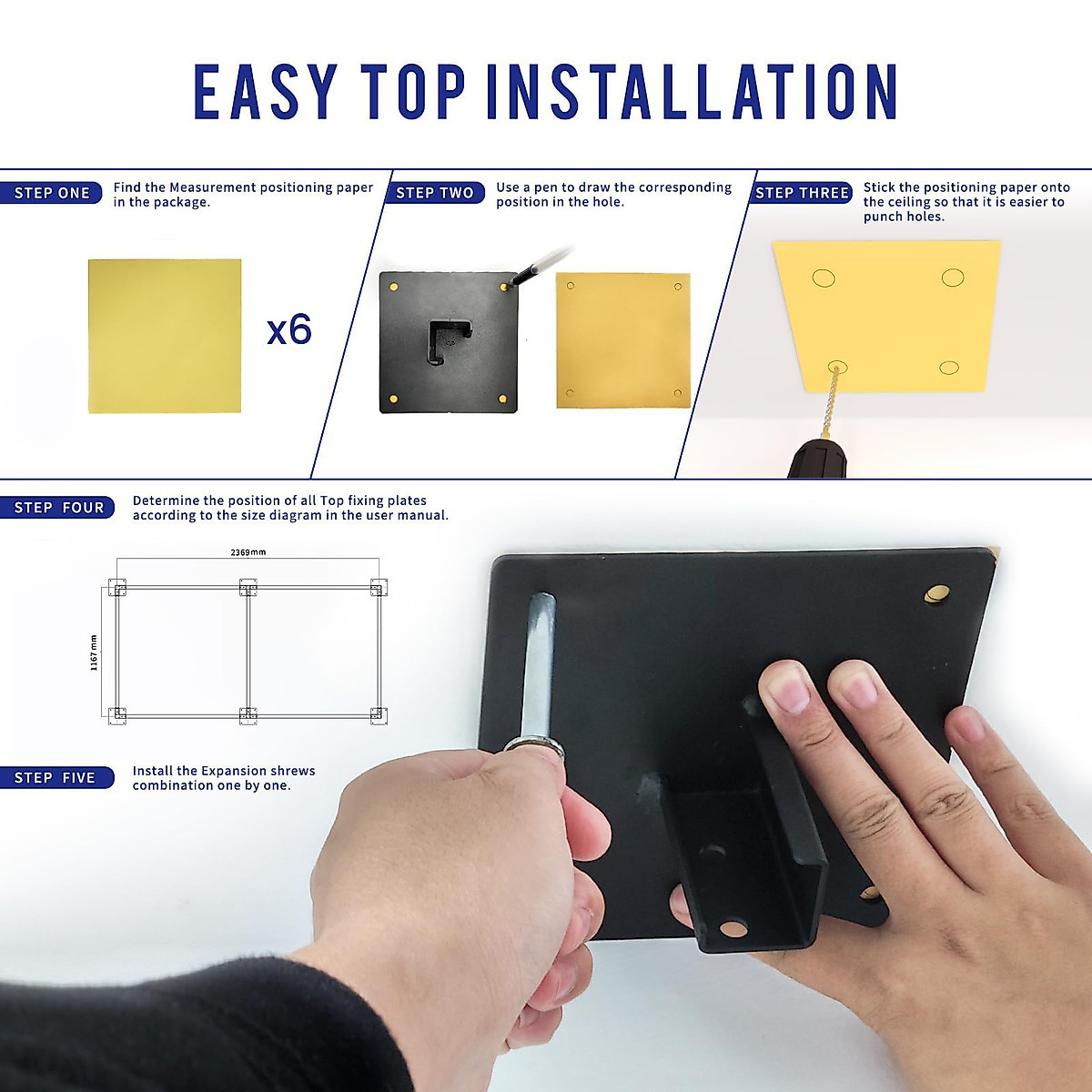 VWZ 4×8' Overhead Garage Storage Rack, Adjustable Garage Ceiling Storage Racks, Heavy Duty Garage Shelving, Garage Hanging Storage Racks with A Load Capacity of up to 1320 Lbs, Black. (Bottomless)