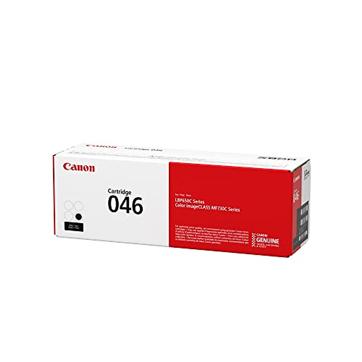Canon Genuine Toner, Cartridge 046 Black (1250C001), 1 Pack Color imageCLASS MF735Cdw, MF733Cdw, MF731Cdw, LBP654Cdw Laser Printers