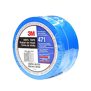 3M Vinyl Tape 471, Blue, 2 in x 36 yd, 5.2 mil