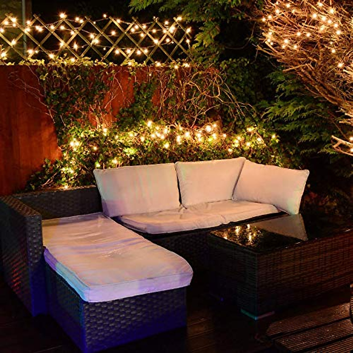 Solar String Lights Outdoor, 2Pack 240LED Total Solar Powered Fairy Lights 8 Modes Garden Copper Wire Waterproof Decoration Lighting for Tree Patio Christmas Camping Wedding Party(Warm White)