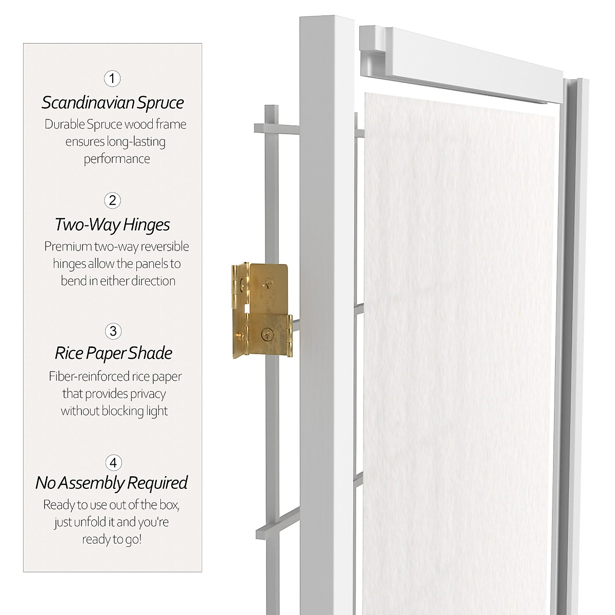 Red Lantern 6 ft. Tall Window Pane Shoji Screen-White-3 Panels Room Divider