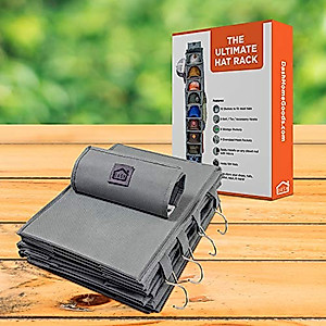 THE ULTIMATE HAT RACK 10 Shelf Hanging Closet Hat Organizer for Hat Storage - Keep Your Baseball Caps and Baseball Hats in Great Condition - Hat Holder & Baseball Cap Organizer w/Tie & Belt Side Hooks