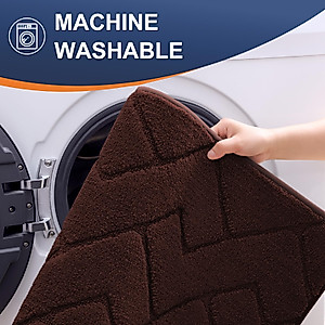 OLANLY Indoor Door Mat, 30x20, Dirt Resistant and Absorbent, Sturdy Non-Slip Rubber Backing, Easy to Clean, Washable Entry Mat, Ideal Low-Profile Mat for Front Back Door and Entryway, Dark Brown