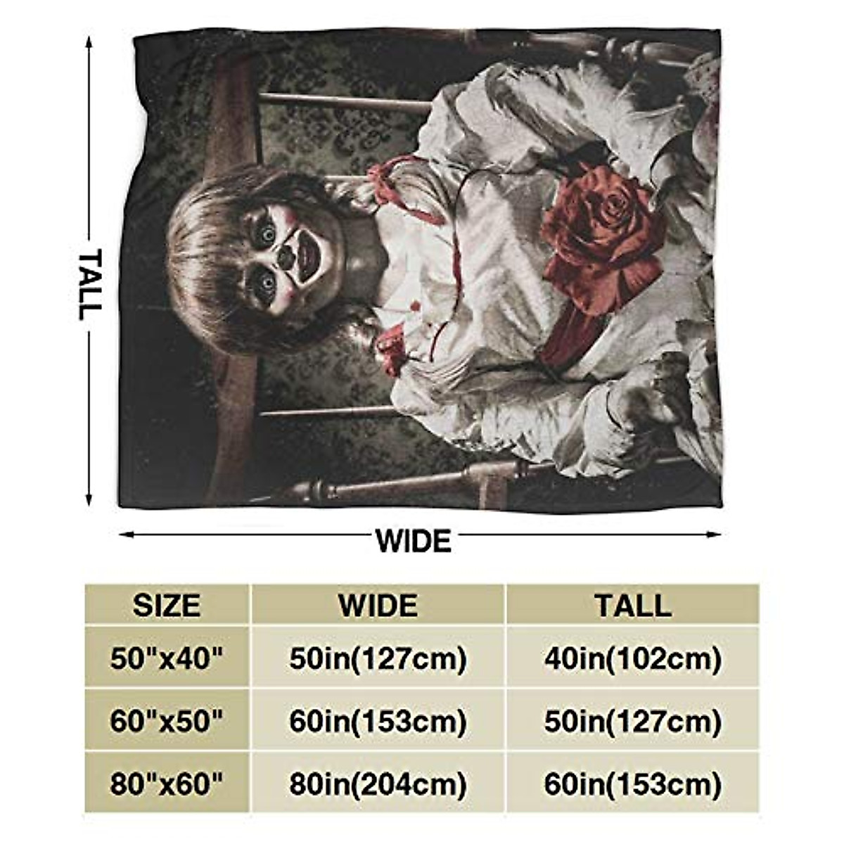 919 Annabelle Cr-Eation Fleece Throw Blanket for Couch Super Soft Cozy Microfiber Couch Blanket All Season 80"X60"