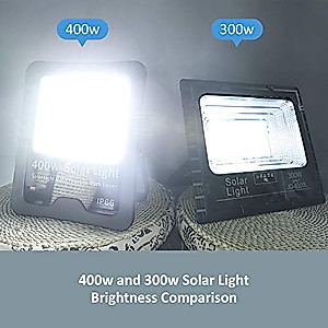 400W Solar Flood Lights Outdoor, 432 LEDs IP66 Waterproof Dual Panel Remote Control Dusk to Dawn Solar Powered Flood Street Security Lights for Yard, Garden, Swimming Pool, Pathway, Basketball Court
