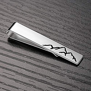 Ukodnus Mountain Tie Bar - Groomsmen Tie Bar Outdoor Enthusiast - Adventure Tie Clip - Explore Tie Clip - Graduation Gift for Him - Gift for Boyfriend