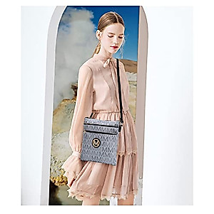 MKF Crossbody Bag for Women – PU Leather Triple Zip Messenger Handbag – Crossover Purse Pocketbook, Shoulder Strap White