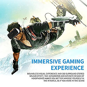 Nsxcdh VR Glasses, Virtual Reality Goggles Headsets 3D VR Headset with Remote Control Handle, for Movies & Games Bluetooth Compatible with 4.7-6.5'' Mobile Phone(Black)