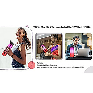 KEEPTO Vacuum Insulated Water Bottle BPA Free,Stainless Steel Water Jug with Straw