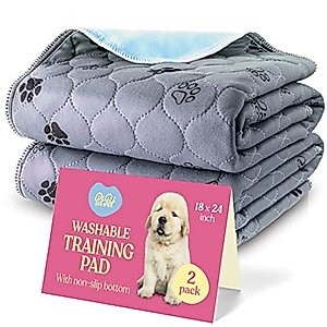Super Absorbent Washable Pee Pads for Dogs - 2-Pack Superior Reusable Puppy Pads Pet Training Pads –100% Waterproof Dog Pee Pad Protects Against Urine Leakage Non-Slip Grip Prevents Slipping& Bunching
