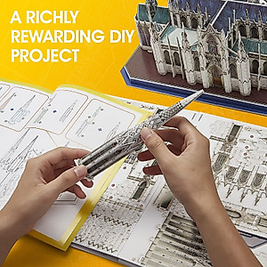 CubicFun 3D Puzzles for Adults St. Patrick's Cathedral Model Kits, New York Architecture Puzzles for Adults Building Toys for Kids Ages 8+, 117 Pieces with Booklet Easter Gifts Valentine's Day Gift