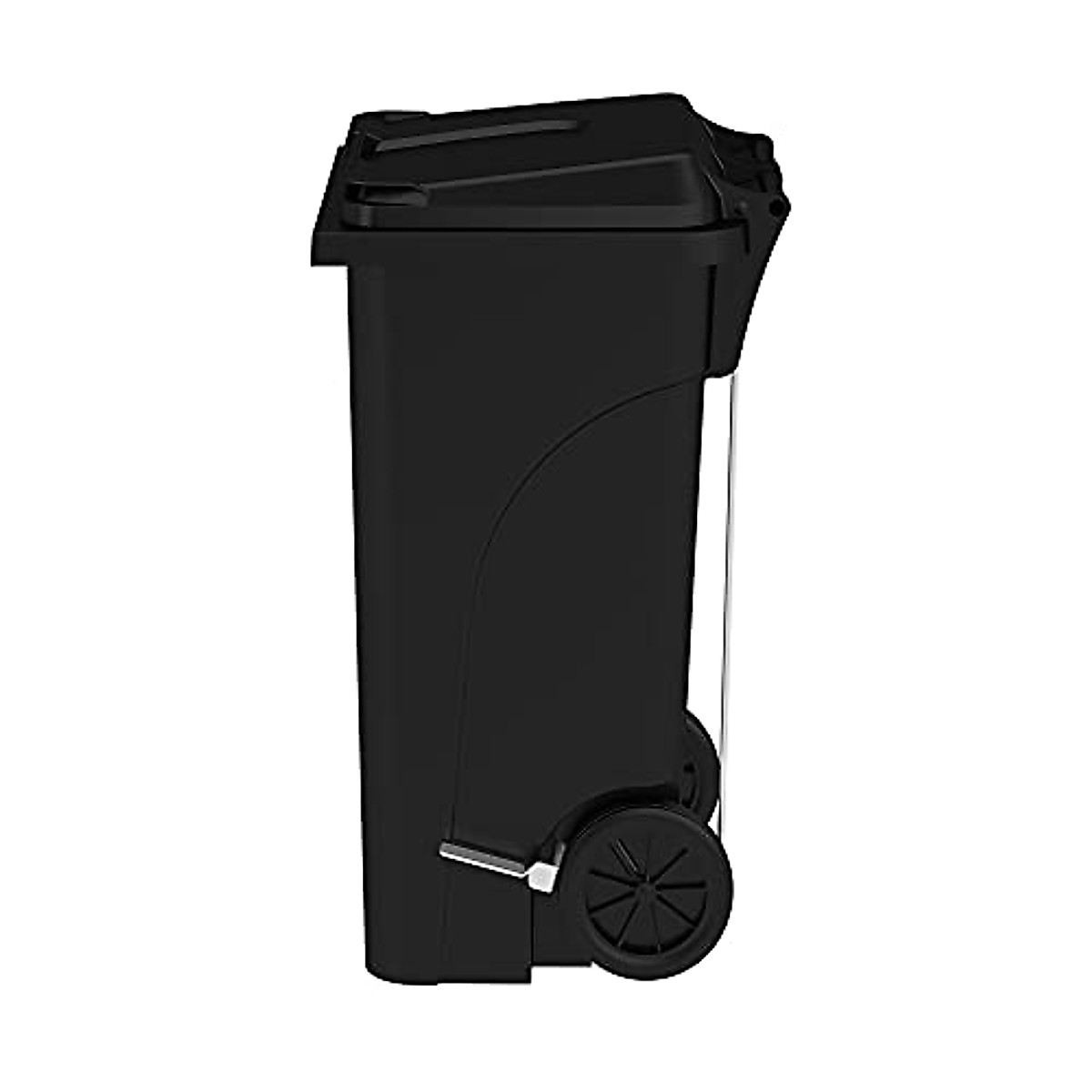 Safco Products Plastic Step-On Trash Can for Hands-Free Disposal, Great for Home/Commercial Use, 32 Gallon, Black (9926BL)