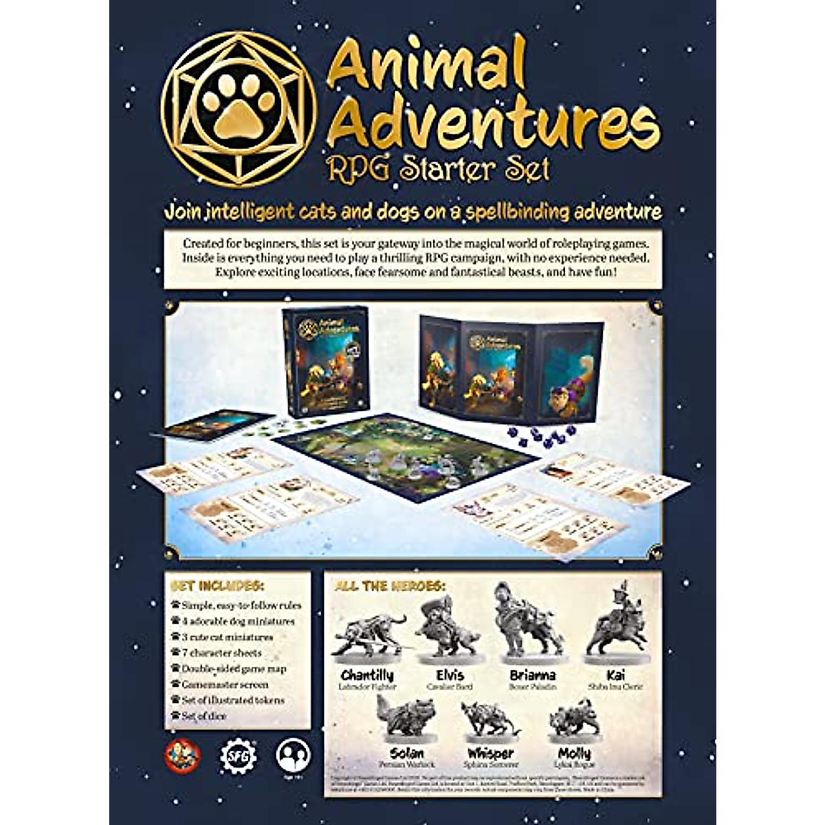 Steamforged Games Animal Adventures: Starter Set - Beginners Roleplaying Tabletop Game 5E Compatible