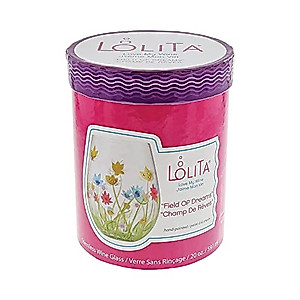 Enesco Designs by Lolita Field of Dreams Floral Hand-Painted Artisan Stemless Wine Glass, 20 Ounce, Multicolor
