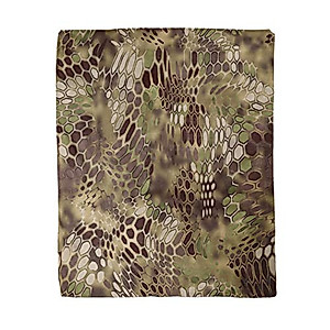 rouihot 60x80 Inches Throw Blanket Camouflage Kryptek Distorted Hexagon Honeycomb Shapes Blurry Green Brown Warm Cozy Print Flannel Home Decor Comfortable Blanket for Couch Sofa Bed