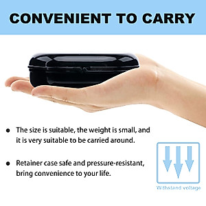 Retainer Case with Vent Holes, 6 Pcs Denture Case, Tight Snap Lock Orthodontic Mouth Guard Case， Black, White, Yellow, Light Purple, Pink and Blue, Easy to Use