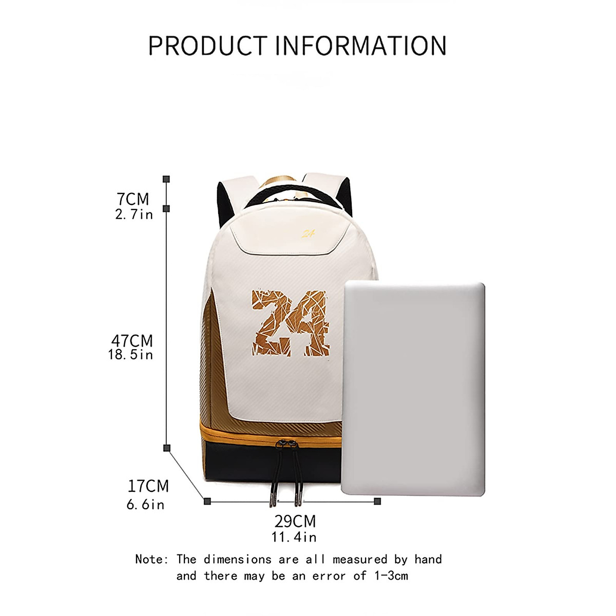 Ikh Unisex Basketball Backpack Large Capacity Sports Backpacks Lightweight Travel Bags K1-One Size