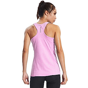 NELEUS Workout Running Racerback Long Tank Top for Women,8006,3 Pack,Black,Grey,Rose Red,L,EU XL