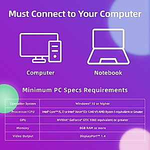 DPVR E4 VR Headsets, PCVR Headset with Controller, 3664x1920 Res, 116° FOV, 120Hz Refresh Rate, Inside-out 6 DoF Tracking, 280g light weight, Virtual Reality Headset for PC, Support SteamVR Games