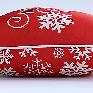 Pillow Perfect Outdoor/Indoor Merry Christmas Snowflakes Red Throw Pillow, 0