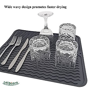 Dish Drying Mat Silicone Drying Mat Heat Resistant Mat for Kitchen Counter Sink Fridge Drawer Liner