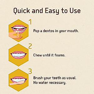 SuperBee Dentos 100 Toothpaste Tablets, Fluoride Free & Eco Friendly, Sensitive Bites for Kids and Adults, Chewable Spearmint