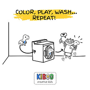 Kiboo Kids Dinosaur Toys for Coloring - T-Rex and Triceratops, Cotton Canvas, Washable Markers Included, Sustainable Toys, Educational Arts & Crafts for Parents, Grandparents, Gifts for Preschoolers