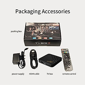 KRGEMS Smart TV Box,Media Player,Quad-core CPU,Dual-Band WiFi,4K HD, 3D Experience,H.265 HD decoding,with Remote Control,8G+128G