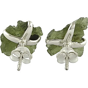 Starborn Creations Rough Moldavite Post Style Earrings