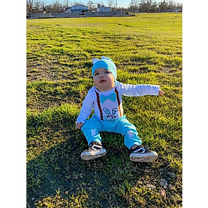 MINIFEIKO My First Easter Outfit Preemie Newborn Infant Baby Boy Long Sleeve Bow Tie Romper Bunny Pants Sets with Hat 1st Easter Day Bodysuit (White, 12 Months)