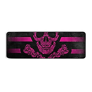 Doormat Area Rug Mat Runner Carpet Red Skull for Bedroom Front Door Kitchen Indoors Home Decoration 72*24inch