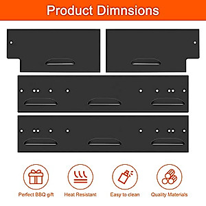 Wind Guard for Blackstone Griddle 22 Inch, 4 Packs Stainless Steel Waterproof Wind Screen Flat Top Grill Accessories, Protect Flame Hold Heat, Compatible with Hood, Black (Fit for 22" Griddle)