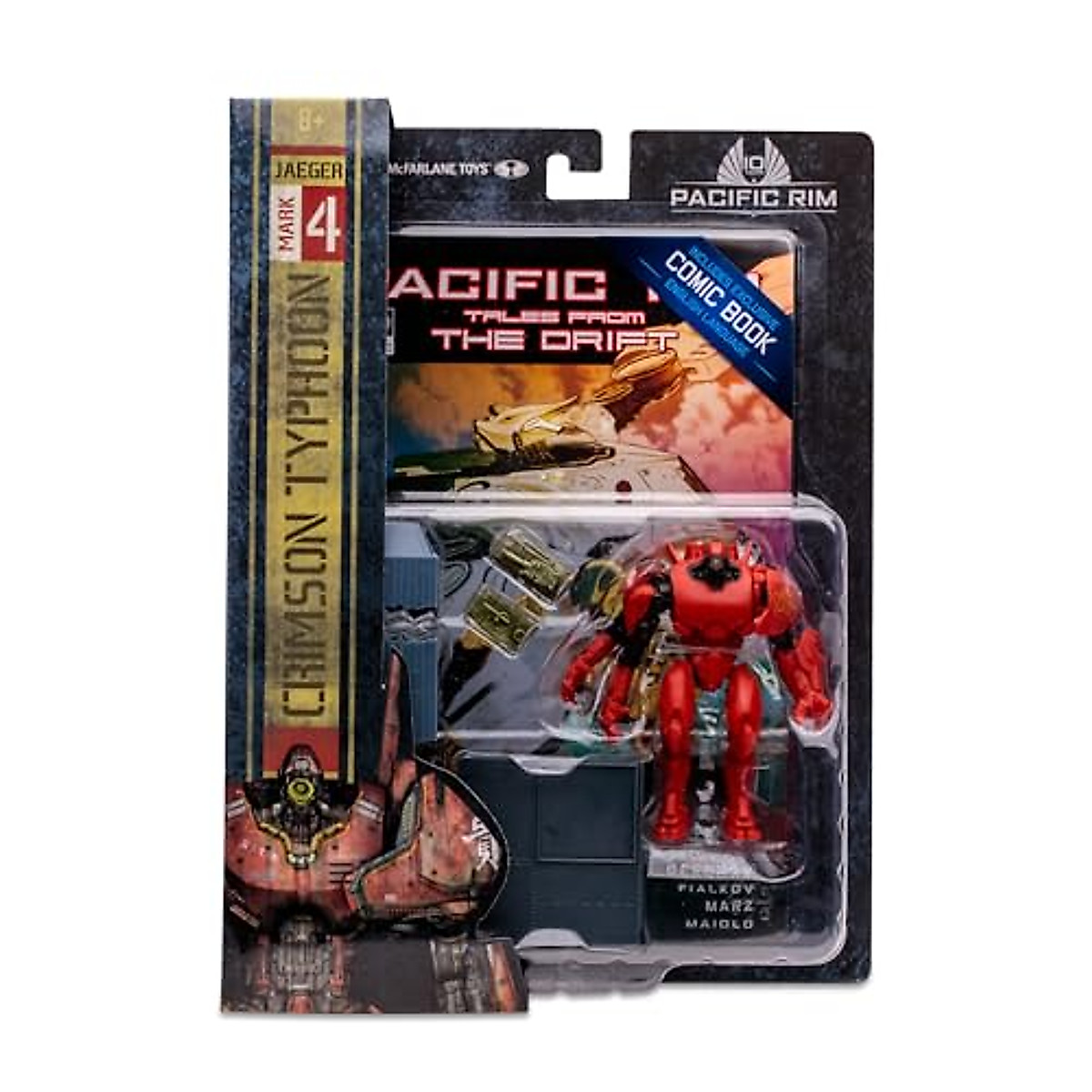 Pacific Rim McFarlane Toys Crimson Typhoon (Jaeger) 4" Scale Figure Playset with Comic