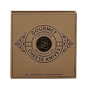 Santa Barbara Design Studio Gift Set Kitchen Essentials TableSugar Kraft Cardboard Book Gift Box, 3-Pieces, Gourmet Cheese Knives