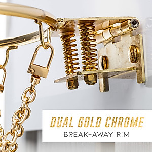 Franklin Sports Mini Basketball Hoop - Premium Gold Chrome Wall Mounted Backboard Mini Hoop with Rim + Net - Ball Included - Perfect Bedroom Accessory