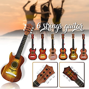 23" Acoustic Guitar, Kids 6 String Toy Guitar - Realistic Steel Strings - Beginner Practice First Musical Instrument for Children, Toddlers (Walnut)