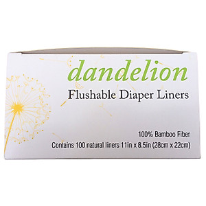 Dandelion Diapers Baby Diaper Liners, 100% Viscose - Box of 100