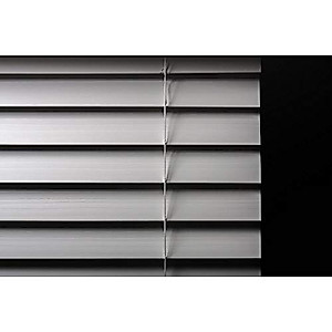 Home Decorators Collection White Cordless 2-1/2 in. Premium Faux Wood Blind - 23 in. W x 48 in. L (Actual Size - 22.5 in. W x 48 L)