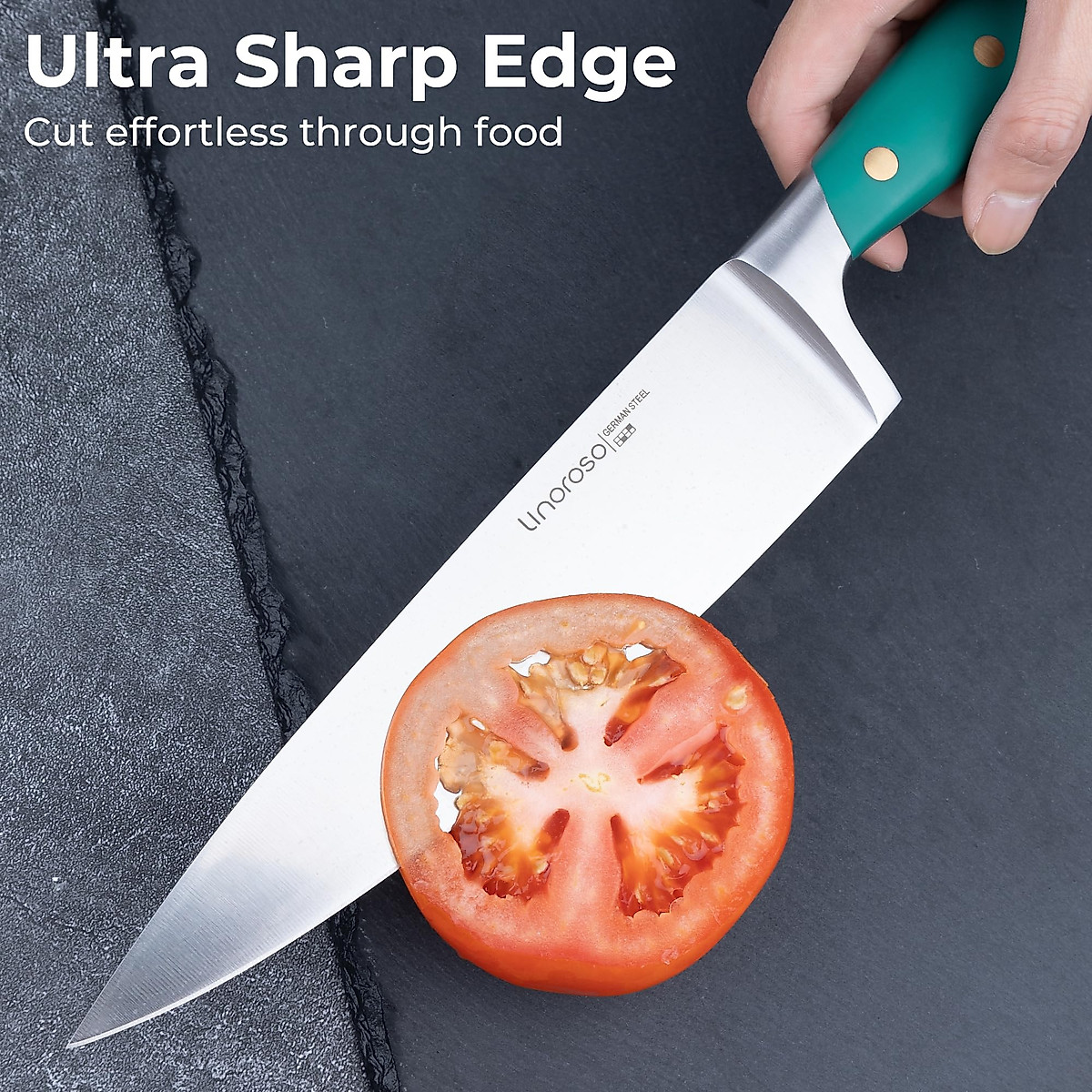 linoroso 3 Pieces Kitchen Knife Set with Premium Gift Box, Sharp German Carbon Stainless Steel Chef Knife Set for Home Kitchen and Restaurant, Cooking Gifts for Women and Men