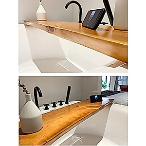 Bathtub Tray Caddy, Natural Wood Bath Tray for Tub, Portable Soap Dish Book Wine Glass Phone Holder for Bathroom Living Room Shelf (90x30x5cm, Rosewood)