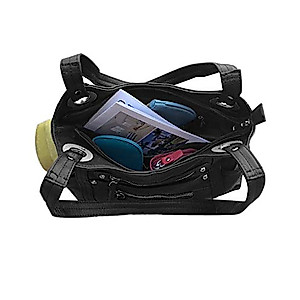 Roma Leathers Leather Locking Concealment Purse - CCW Concealed Carry Gun Shoulder Bag (Black)