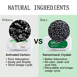 Gresource Fridge Deodorizer 6 Pack, Refrigerator and Freezer Deodorizer Odor Eliminator Reusable, Unscented Activated Carbon Odor Absorber and Moisture for Freezers, Coolers and Closet