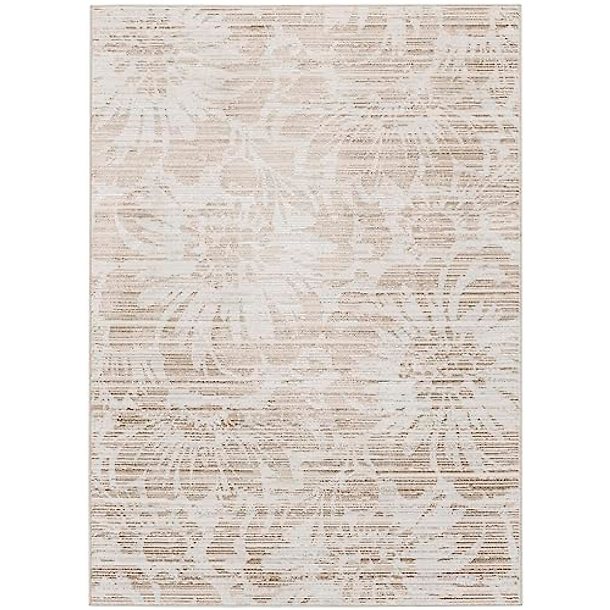 Inspire Me! Home Décor Iliana Modern Ivory Grey with Gold Accents 5'3" x 7'3" Area Rug, EasyCleaning, Non Shedding, Bed Room, Living Room, Dining Room, Kitchen (5x7)